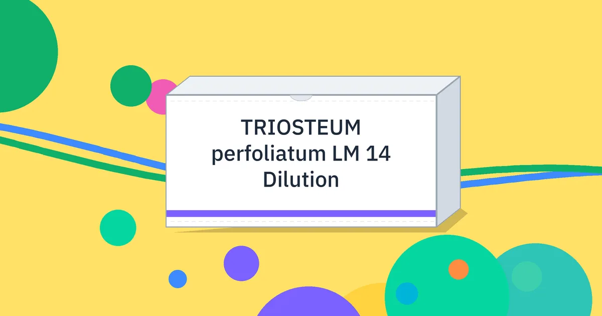 Symbolbild: Packung mit der Aufschrift TRIOSTEUM perfoliatum LM 14 Dilution (PZN 13227604) – Verfügbarkeit und Bezug in Apotheken in Frankfurt am Main