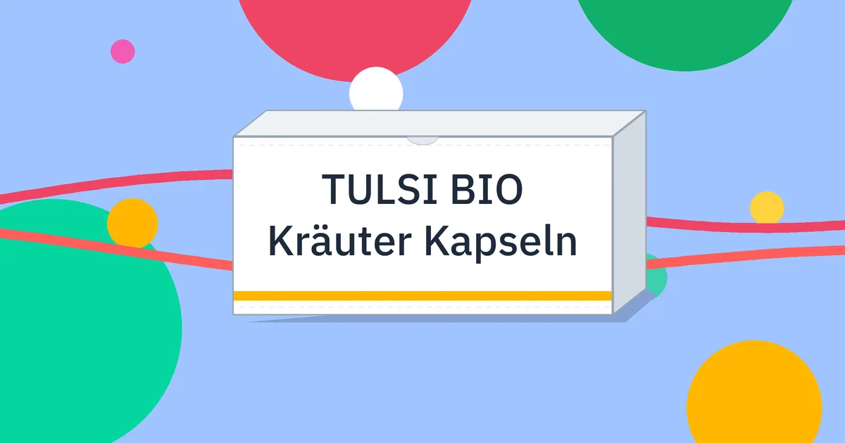 Symbolbild: Packung mit der Aufschrift TULSI BIO Kräuter Kapseln (PZN 15322778) – Verfügbarkeit und Bezug in Apotheken in Frankfurt am Main