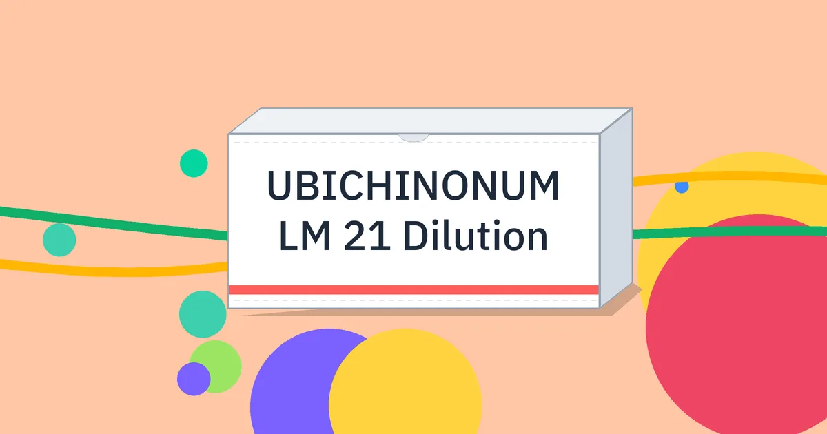 Symbolbild: Packung mit der Aufschrift UBICHINONUM LM 21 Dilution (PZN 13254914) – Verfügbarkeit und Bezug in Apotheken in Frankfurt am Main