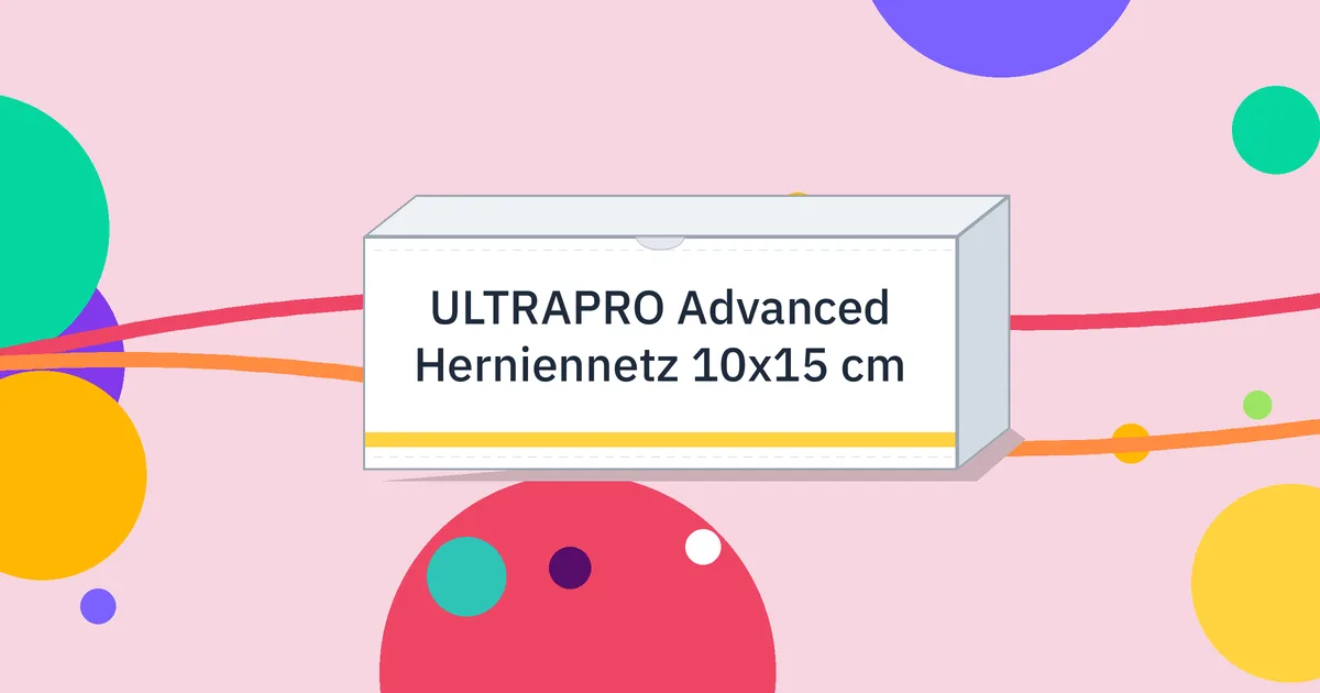 Symbolbild: Packung mit der Aufschrift ULTRAPRO Advanced Herniennetz 10x15 cm (PZN 18330761) – Verfügbarkeit und Bezug in Apotheken in Frankfurt am Main