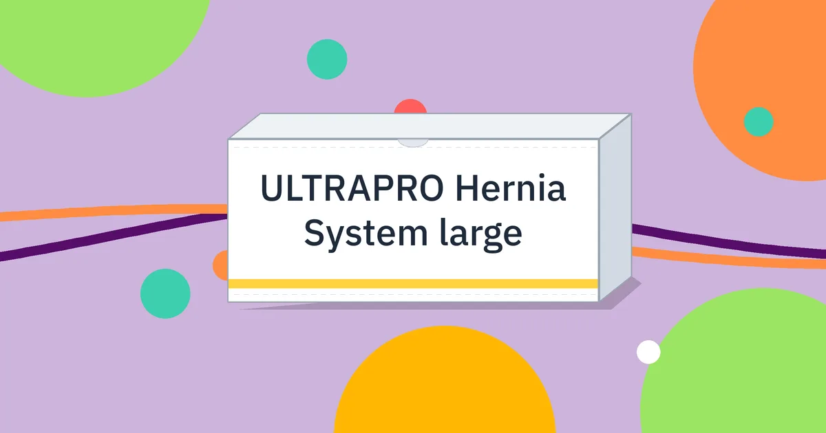 Symbolbild: Packung mit der Aufschrift ULTRAPRO Hernia System large (PZN 04852970) – Verfügbarkeit und Bezug in Apotheken in Frankfurt am Main