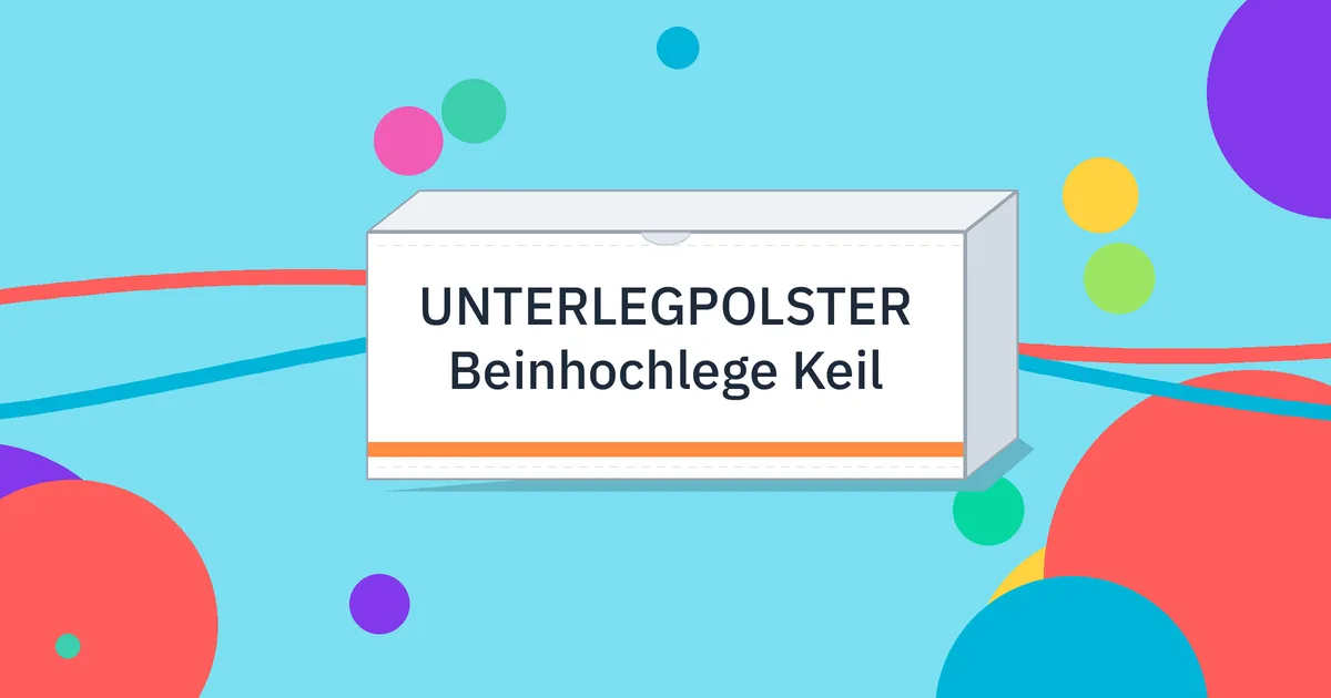 Symbolbild: Packung mit der Aufschrift UNTERLEGPOLSTER Beinhochlege Keil (PZN 02445048) – Verfügbarkeit und Bezug in Apotheken in Frankfurt am Main
