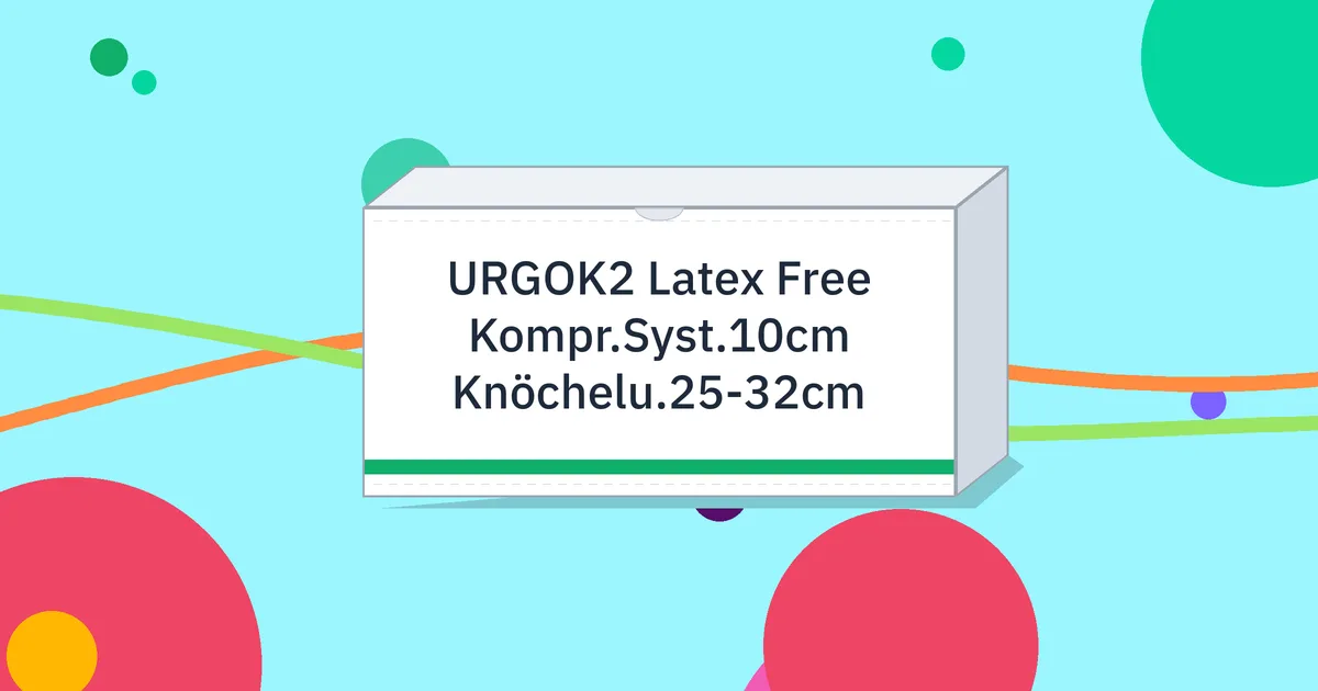 Symbolbild: Packung mit der Aufschrift URGOK2 Latex Free Kompr.Syst.10cm Knöchelu.25-32cm (PZN 02427429) – Verfügbarkeit und Bezug in Apotheken in Frankfurt am Main