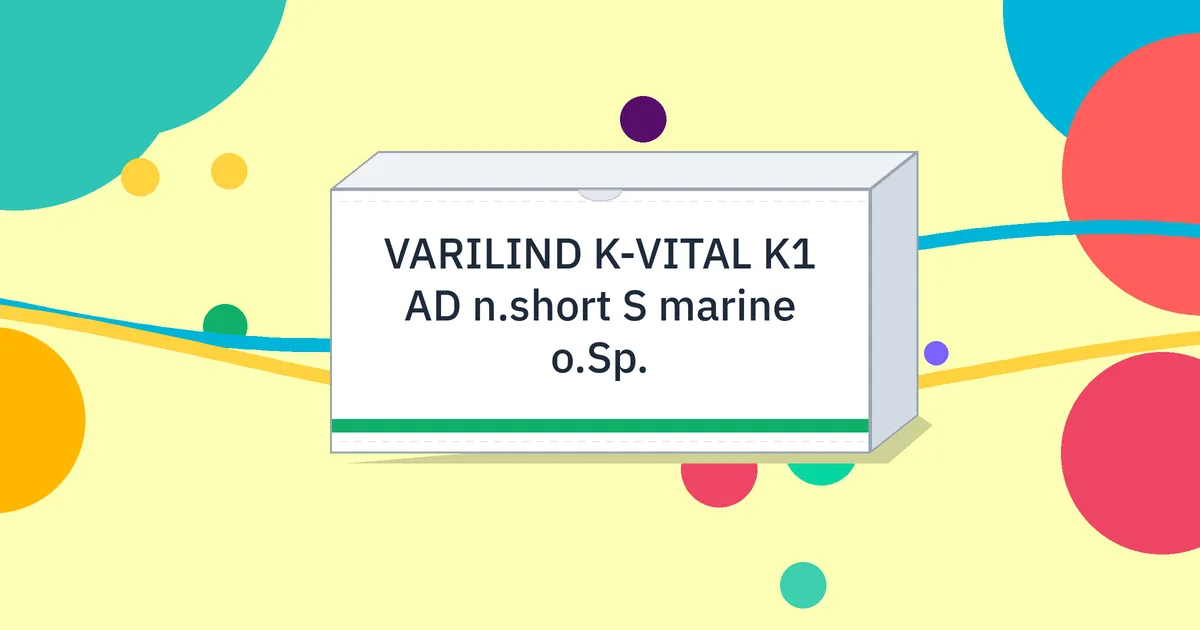 Symbolbild: Packung mit der Aufschrift VARILIND K-VITAL K1 AD n.short S marine o.Sp. (PZN 20566376) – Verfügbarkeit und Bezug in Apotheken in Frankfurt am Main