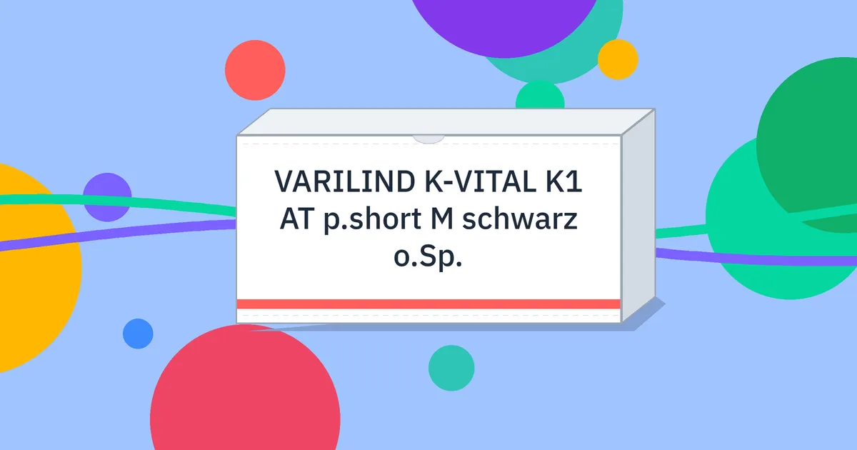 Symbolbild: Packung mit der Aufschrift VARILIND K-VITAL K1 AT p.short M schwarz o.Sp. (PZN 20560592) – Verfügbarkeit und Bezug in Apotheken in Frankfurt am Main