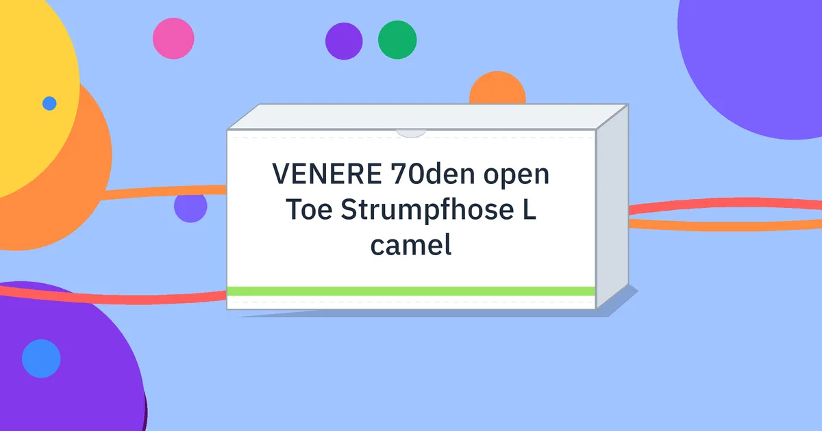 Symbolbild: Packung mit der Aufschrift VENERE 70den open Toe Strumpfhose L camel (PZN 16174334) – Verfügbarkeit und Bezug in Apotheken in Frankfurt am Main