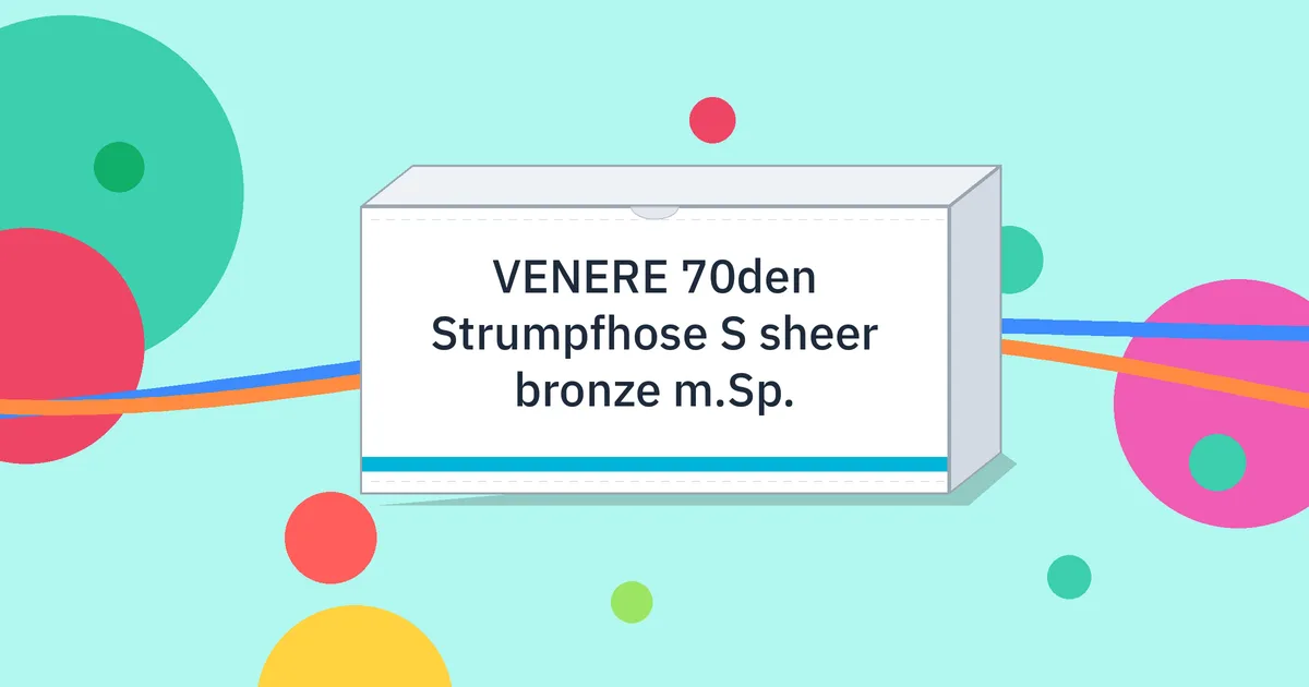 Symbolbild: Packung mit der Aufschrift VENERE 70den Strumpfhose S sheer bronze m.Sp. (PZN 16173116) – Verfügbarkeit und Bezug in Apotheken in Frankfurt am Main