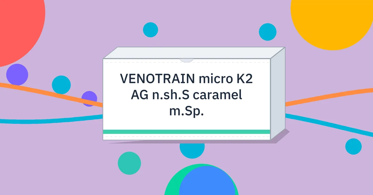 Symbolbild: Packung mit der Aufschrift VENOTRAIN micro K2 AG n.sh.S caramel m.Sp. (PZN 00810934) – Verfügbarkeit und Bezug in Apotheken in Frankfurt am Main