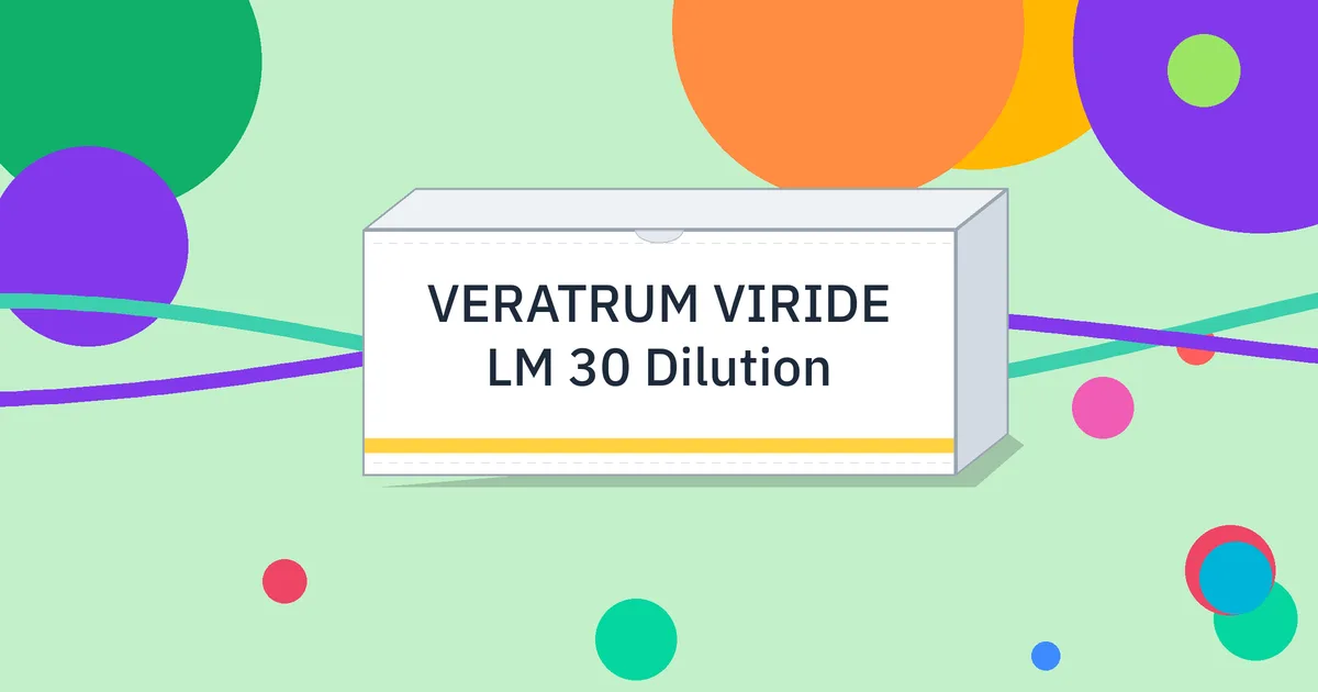 Symbolbild: Packung mit der Aufschrift VERATRUM VIRIDE LM 30 Dilution (PZN 13265668) – Verfügbarkeit und Bezug in Apotheken in Frankfurt am Main