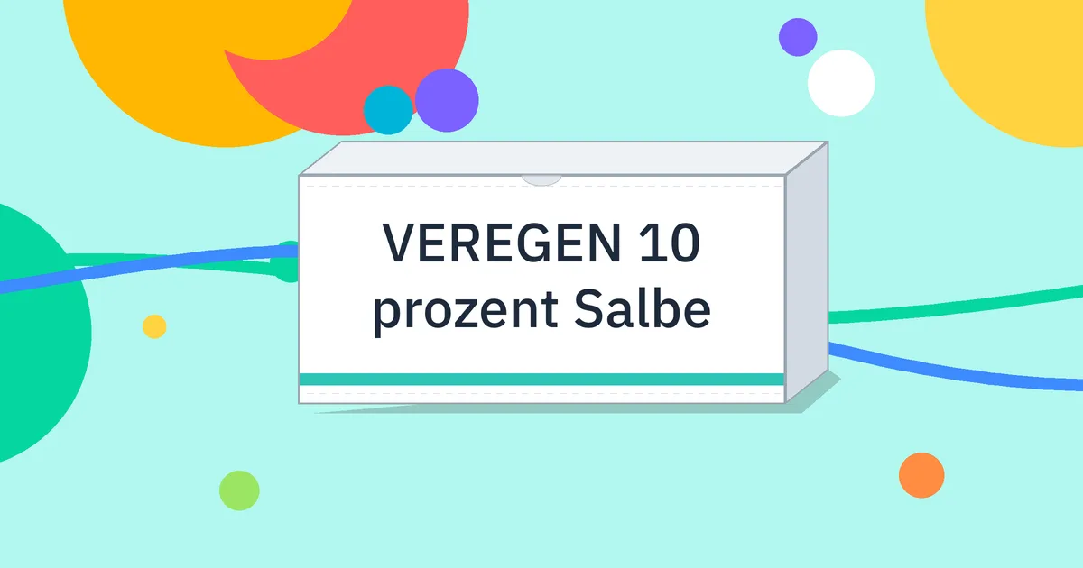 Symbolbild: Packung mit der Aufschrift VEREGEN 10 prozent Salbe (PZN 16320304) – Verfügbarkeit und Bezug in Apotheken in Frankfurt am Main