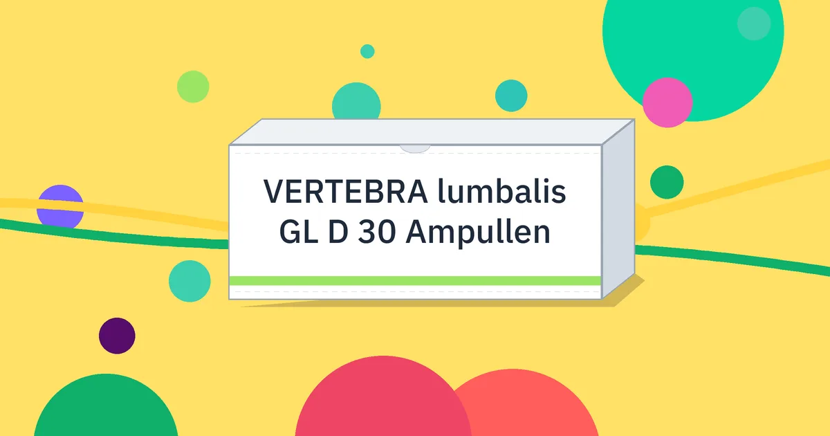 Symbolbild: Packung mit der Aufschrift VERTEBRA lumbalis GL D 30 Ampullen (PZN 03794087) – Verfügbarkeit und Bezug in Apotheken in Frankfurt am Main