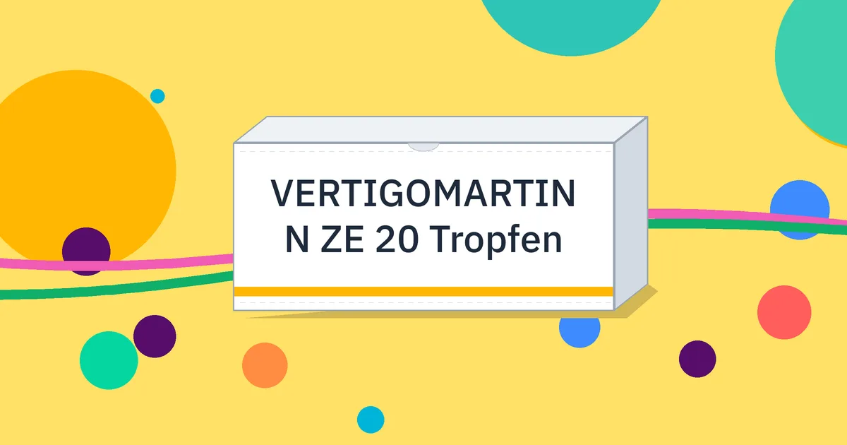 Symbolbild: Packung mit der Aufschrift VERTIGOMARTIN N ZE 20 Tropfen (PZN 07117403) – Verfügbarkeit und Bezug in Apotheken in Frankfurt am Main