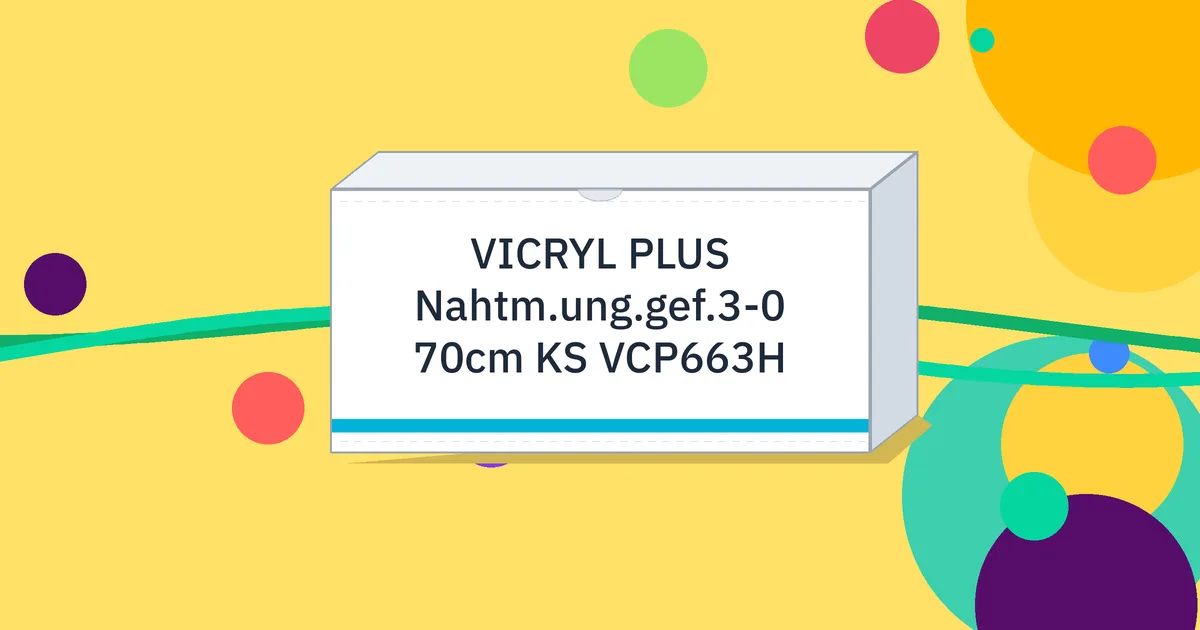 Symbolbild: Packung mit der Aufschrift VICRYL PLUS Nahtm.ung.gef.3-0 70cm KS VCP663H (PZN 20173978) – Verfügbarkeit und Bezug in Apotheken in Frankfurt am Main