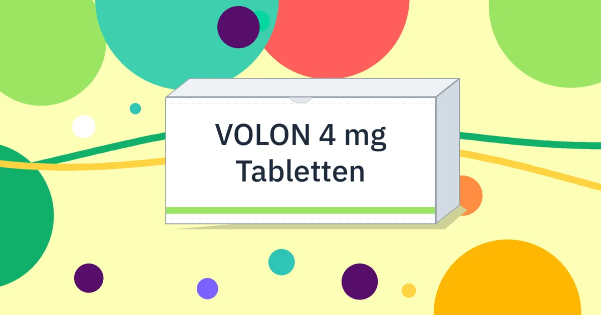 Symbolbild: Packung mit der Aufschrift VOLON 4 mg Tabletten (PZN 01115774) – Verfügbarkeit und Bezug in Apotheken in Frankfurt am Main