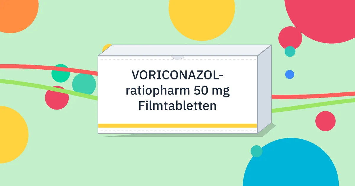 Symbolbild: Packung mit der Aufschrift VORICONAZOL-ratiopharm 50 mg Filmtabletten (PZN 11160971) – Verfügbarkeit und Bezug in Apotheken in Frankfurt am Main