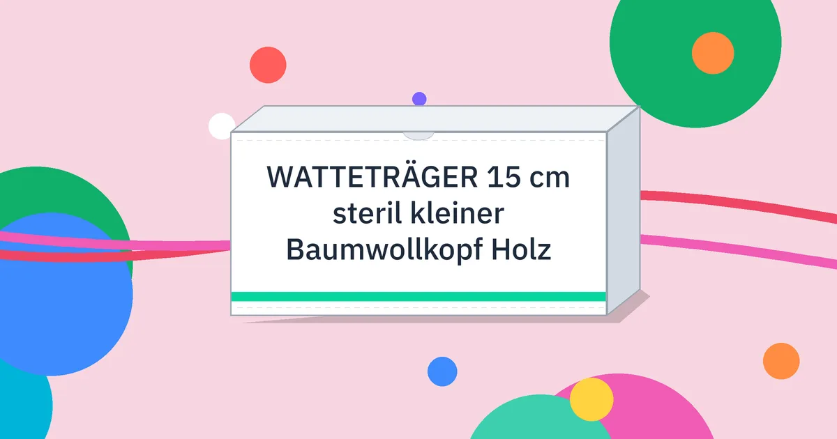 Symbolbild: Packung mit der Aufschrift WATTETRÄGER 15 cm steril kleiner Baumwollkopf Holz (PZN 12602543) – Verfügbarkeit und Bezug in Apotheken in Frankfurt am Main