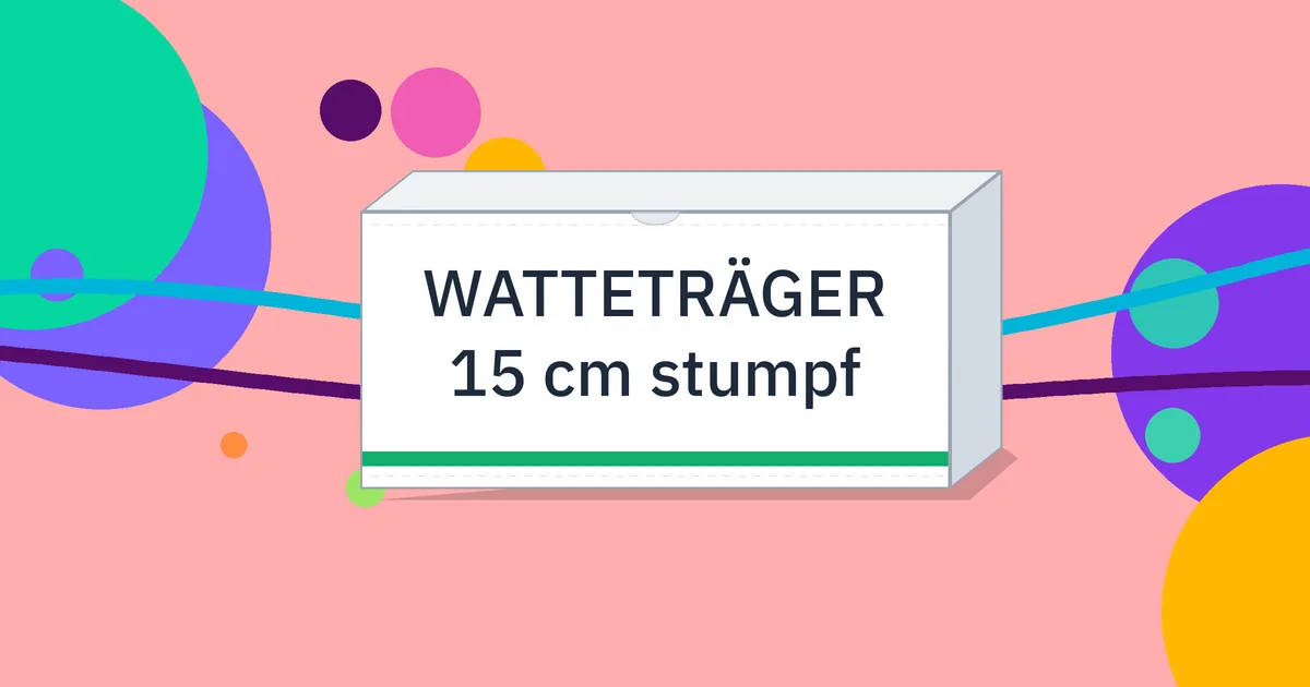 Symbolbild: Packung mit der Aufschrift WATTETRÄGER 15 cm stumpf (PZN 01740561) – Verfügbarkeit und Bezug in Apotheken in Frankfurt am Main