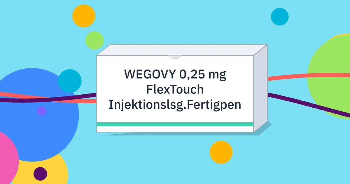 Symbolbild: Packung mit der Aufschrift WEGOVY 0,25 mg FlexTouch Injektionslsg.Fertigpen (PZN 19375837) – Verfügbarkeit und Bezug in Apotheken in Frankfurt am Main