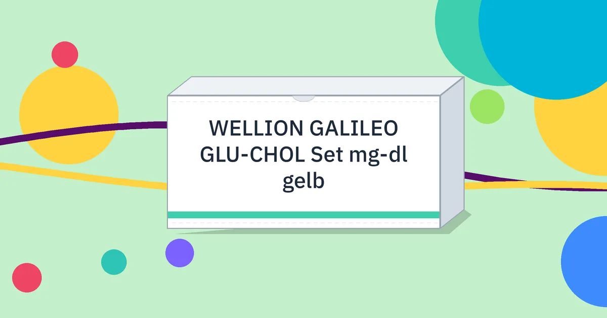 Symbolbild: Packung mit der Aufschrift WELLION GALILEO GLU-CHOL Set mg-dl gelb (PZN 12470225) – Verfügbarkeit und Bezug in Apotheken in Frankfurt am Main