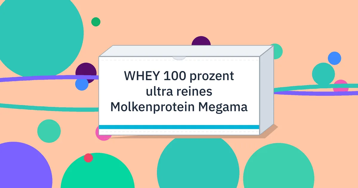 Symbolbild: Packung mit der Aufschrift WHEY 100 prozent ultra reines Molkenprotein Megama (PZN 19886006) – Verfügbarkeit und Bezug in Apotheken in Frankfurt am Main