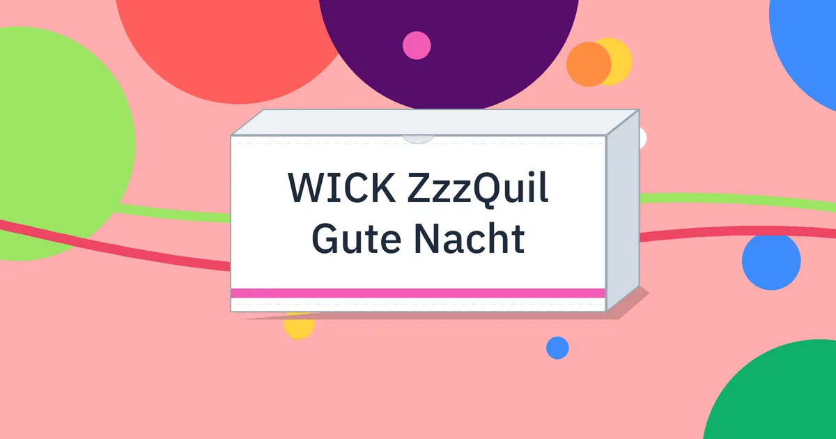 Symbolbild: Packung mit der Aufschrift WICK ZzzQuil Gute Nacht (PZN 16894637) – Verfügbarkeit und Bezug in Apotheken in Frankfurt am Main