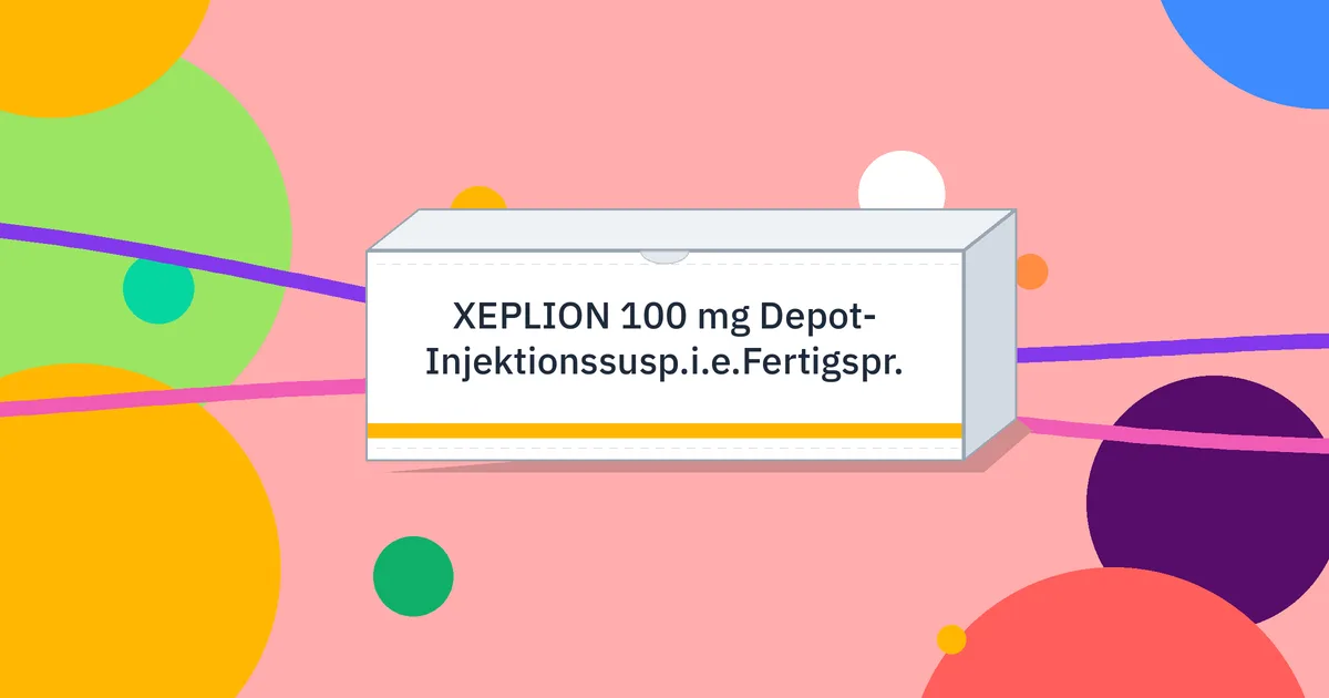 Symbolbild: Packung mit der Aufschrift XEPLION 100 mg Depot-Injektionssusp.i.e.Fertigspr. (PZN 07568689) – Verfügbarkeit und Bezug in Apotheken in Frankfurt am Main