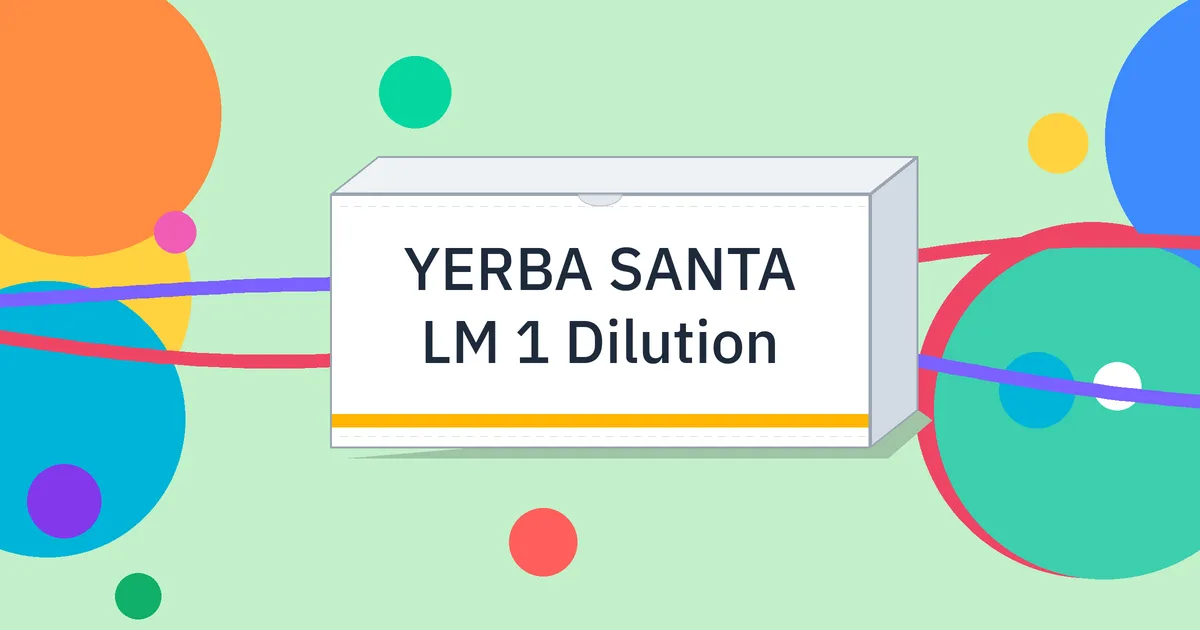 Symbolbild: Packung mit der Aufschrift YERBA SANTA LM 1 Dilution (PZN 13284803) – Verfügbarkeit und Bezug in Apotheken in Frankfurt am Main