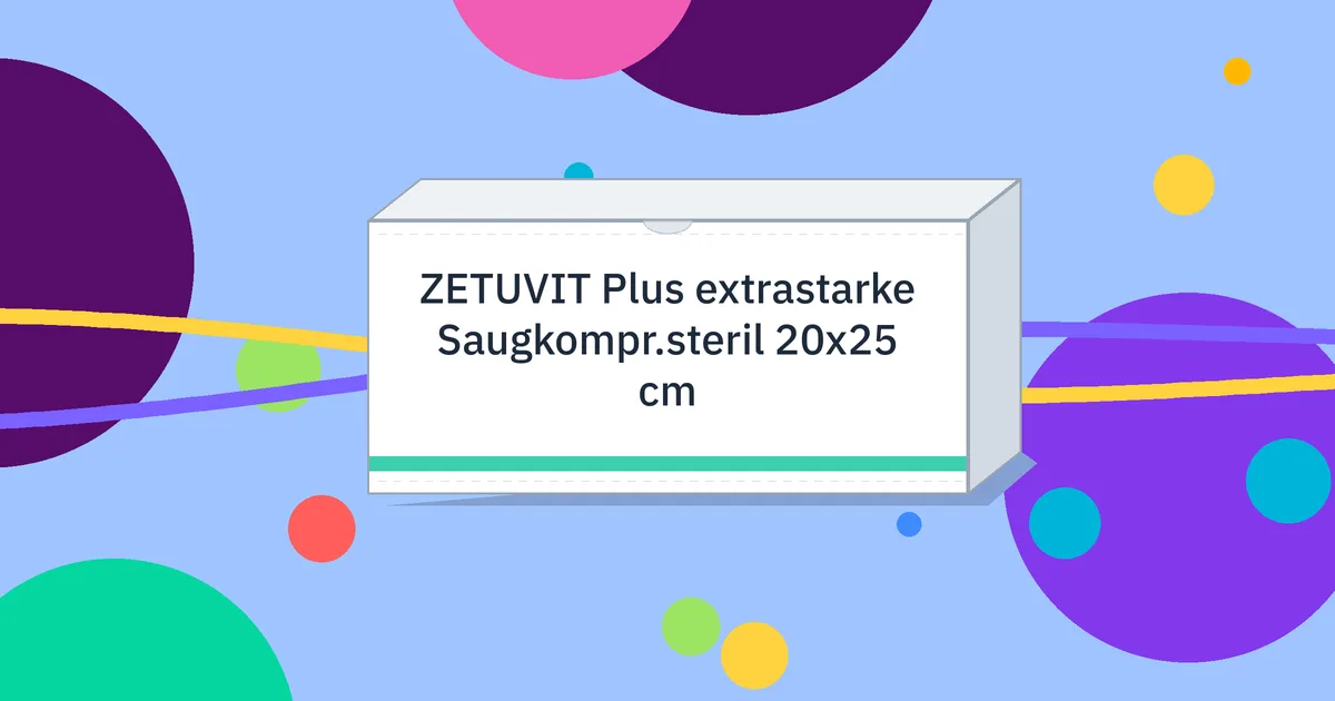 Symbolbild: Packung mit der Aufschrift ZETUVIT Plus extrastarke Saugkompr.steril 20x25 cm (PZN 16356130) – Verfügbarkeit und Bezug in Apotheken in Frankfurt am Main
