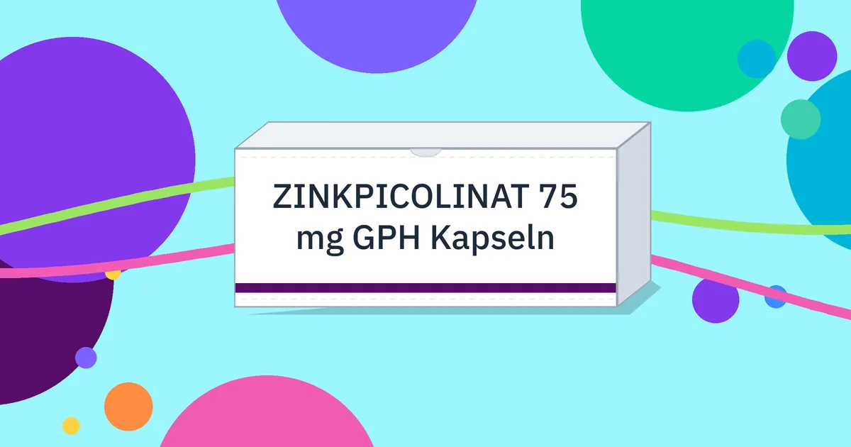 Symbolbild: Packung mit der Aufschrift ZINKPICOLINAT 75 mg GPH Kapseln (PZN 20281308) – Verfügbarkeit und Bezug in Apotheken in Frankfurt am Main