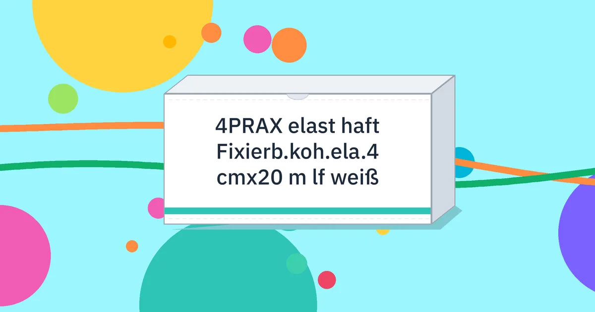 Symbolbild: Packung mit der Aufschrift 4PRAX elast haft Fixierb.koh.ela.4 cmx20 m lf weiß (PZN 20230268) – Verfügbarkeit und Bezug in Apotheken in Frankfurt am Main