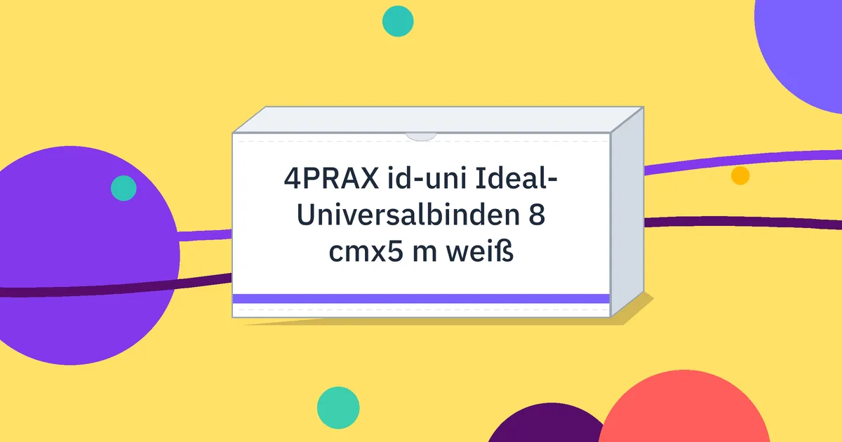 Symbolbild: Packung mit der Aufschrift 4PRAX id-uni Ideal-Universalbinden 8 cmx5 m weiß (PZN 20230481) – Verfügbarkeit und Bezug in Apotheken in Frankfurt am Main
