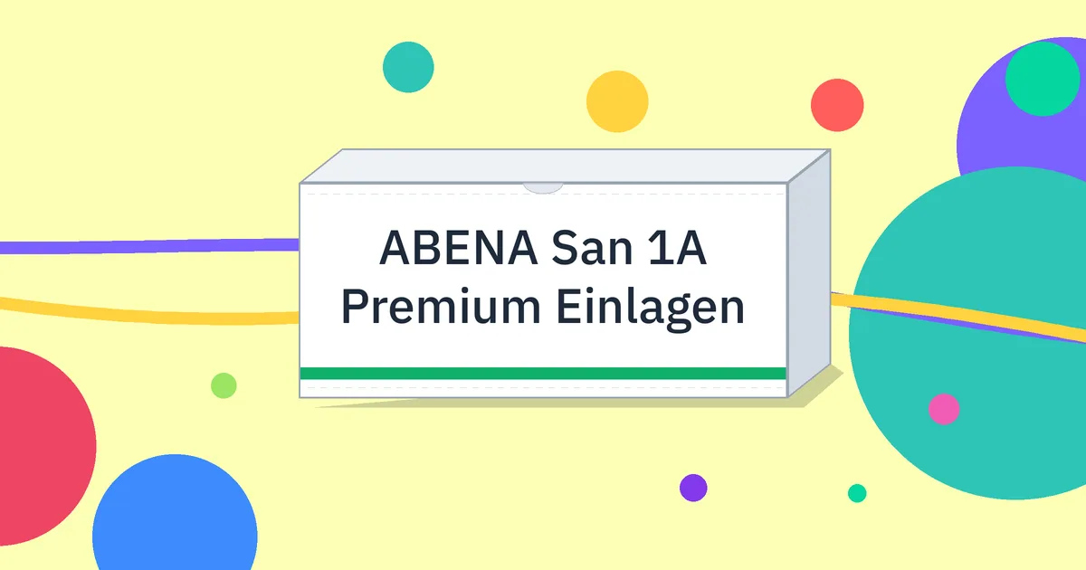 Symbolbild: Packung mit der Aufschrift ABENA San 1A Premium Einlagen (PZN 10219521) – Verfügbarkeit und Bezug in Apotheken in Frankfurt am Main
