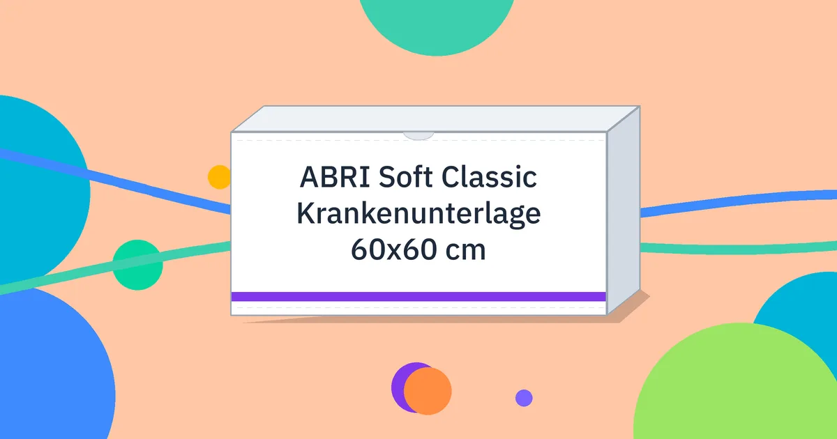 Symbolbild: Packung mit der Aufschrift ABRI Soft Classic Krankenunterlage 60x60 cm (PZN 07332136) – Verfügbarkeit und Bezug in Apotheken in Frankfurt am Main