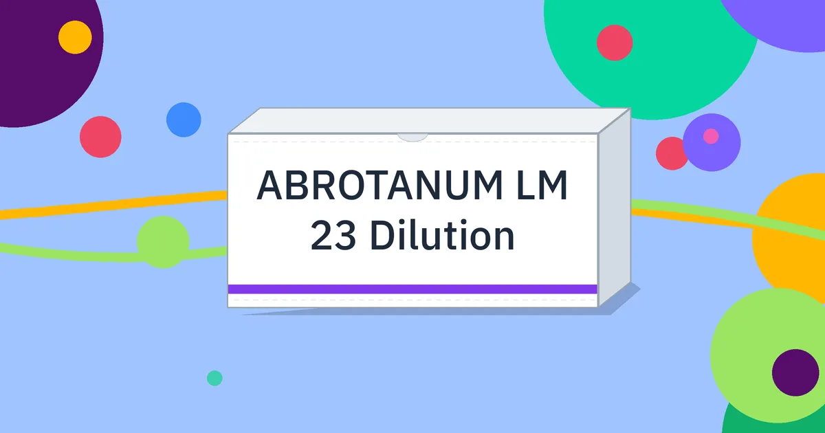 Symbolbild: Packung mit der Aufschrift ABROTANUM LM 23 Dilution (PZN 12750769) – Verfügbarkeit und Bezug in Apotheken in Frankfurt am Main