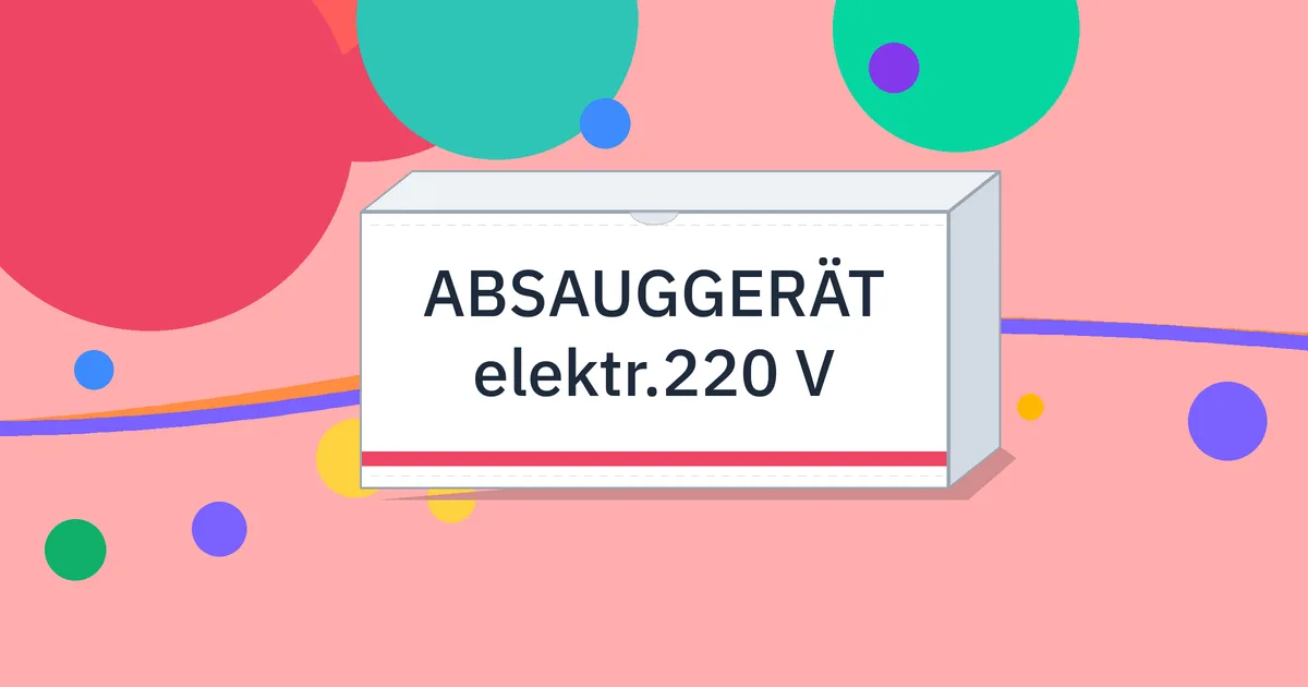 Symbolbild: Packung mit der Aufschrift ABSAUGGERÄT elektr.220 V (PZN 02438048) – Verfügbarkeit und Bezug in Apotheken in Frankfurt am Main