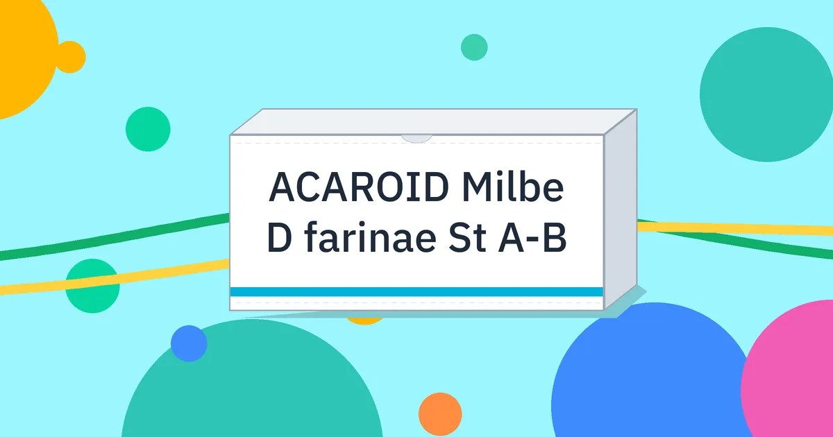Symbolbild: Packung mit der Aufschrift ACAROID Milbe D farinae St A-B (PZN 15741222) – Verfügbarkeit und Bezug in Apotheken in Frankfurt am Main