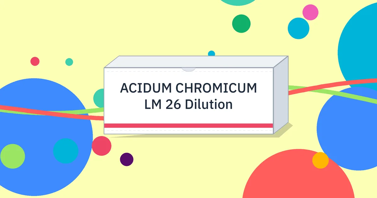 Symbolbild: Packung mit der Aufschrift ACIDUM CHROMICUM LM 26 Dilution (PZN 13272912) – Verfügbarkeit und Bezug in Apotheken in Frankfurt am Main