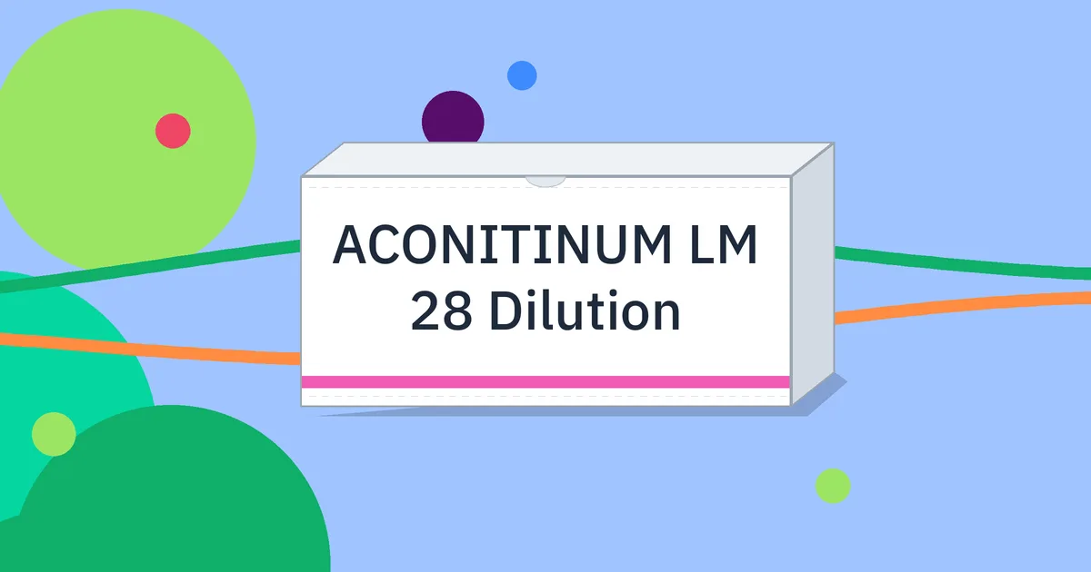 Symbolbild: Packung mit der Aufschrift ACONITINUM LM 28 Dilution (PZN 13290011) – Verfügbarkeit und Bezug in Apotheken in Frankfurt am Main