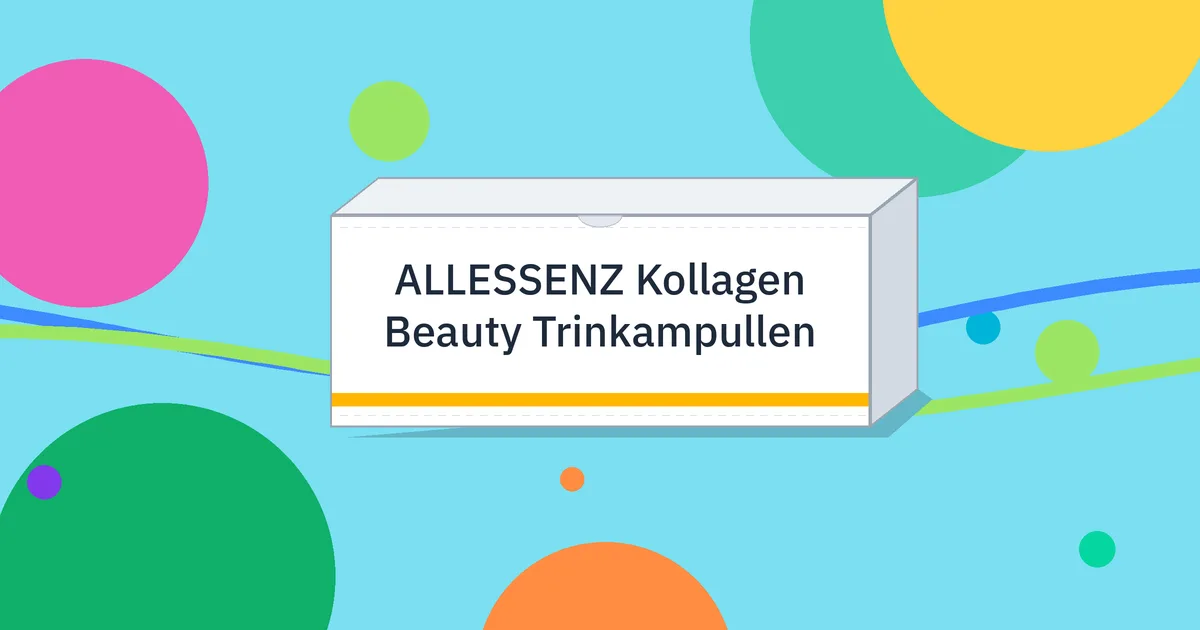 Symbolbild: Packung mit der Aufschrift ALLESSENZ Kollagen Beauty Trinkampullen (PZN 20053702) – Verfügbarkeit und Bezug in Apotheken in Frankfurt am Main