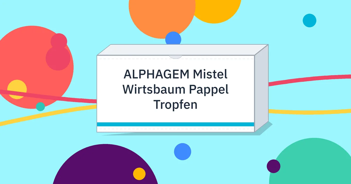 Symbolbild: Packung mit der Aufschrift ALPHAGEM Mistel Wirtsbaum Pappel Tropfen (PZN 20298071) – Verfügbarkeit und Bezug in Apotheken in Frankfurt am Main