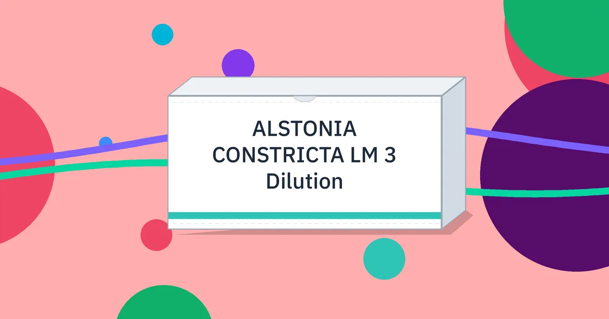 Symbolbild: Packung mit der Aufschrift ALSTONIA CONSTRICTA LM 3 Dilution (PZN 13314214) – Verfügbarkeit und Bezug in Apotheken in Frankfurt am Main