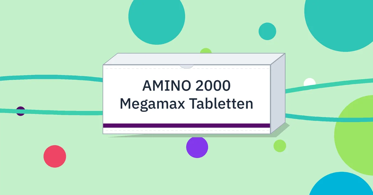 Symbolbild: Packung mit der Aufschrift AMINO 2000 Megamax Tabletten (PZN 00021798) – Verfügbarkeit und Bezug in Apotheken in Frankfurt am Main