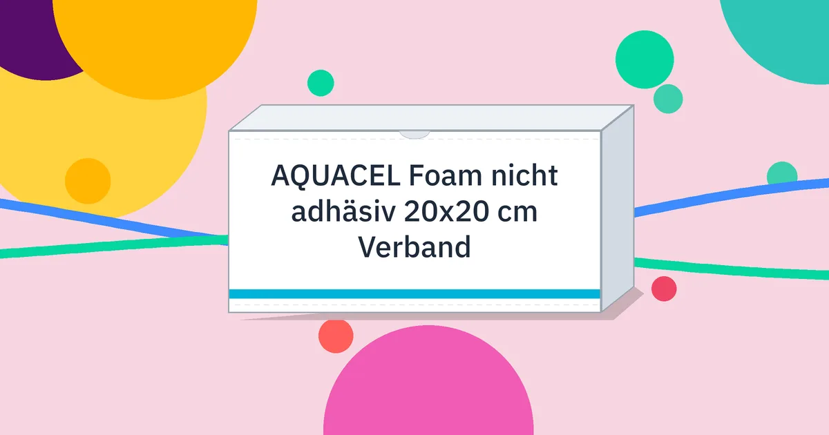 Symbolbild: Packung mit der Aufschrift AQUACEL Foam nicht adhäsiv 20x20 cm Verband (PZN 18123789) – Verfügbarkeit und Bezug in Apotheken in Frankfurt am Main