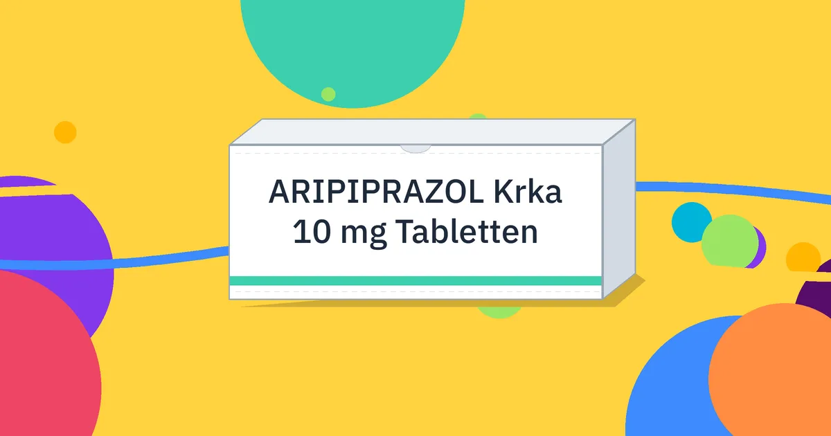 Symbolbild: Packung mit der Aufschrift ARIPIPRAZOL Krka 10 mg Tabletten (PZN 15739863) – Verfügbarkeit und Bezug in Apotheken in Frankfurt am Main