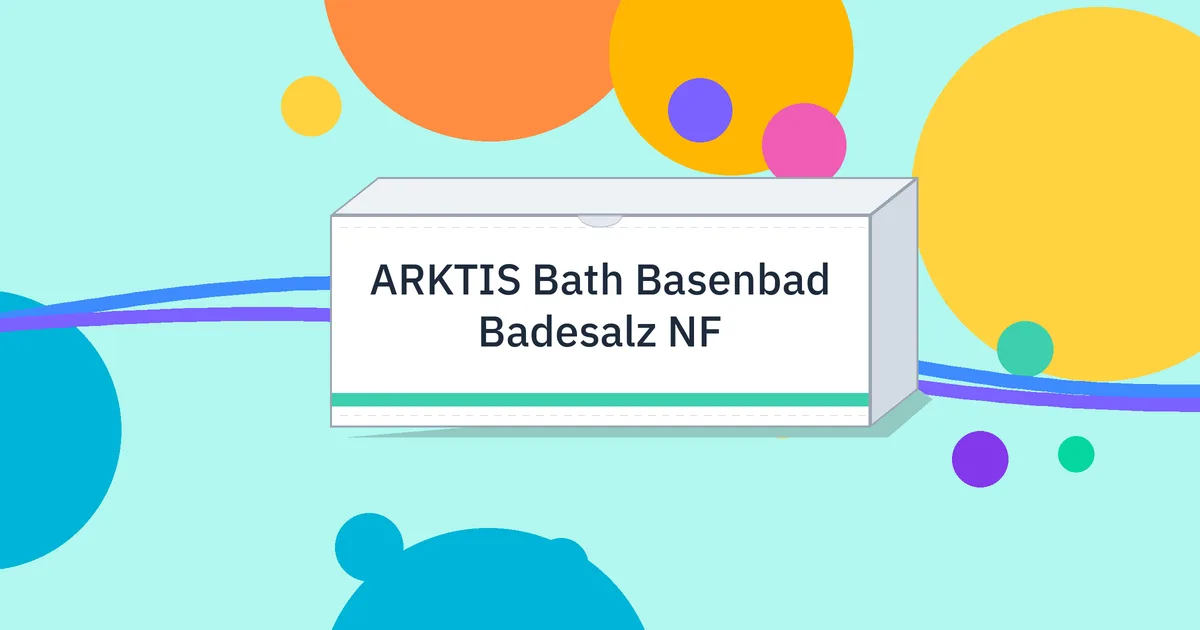 Symbolbild: Packung mit der Aufschrift ARKTIS Bath Basenbad Badesalz NF (PZN 15637743) – Verfügbarkeit und Bezug in Apotheken in Frankfurt am Main