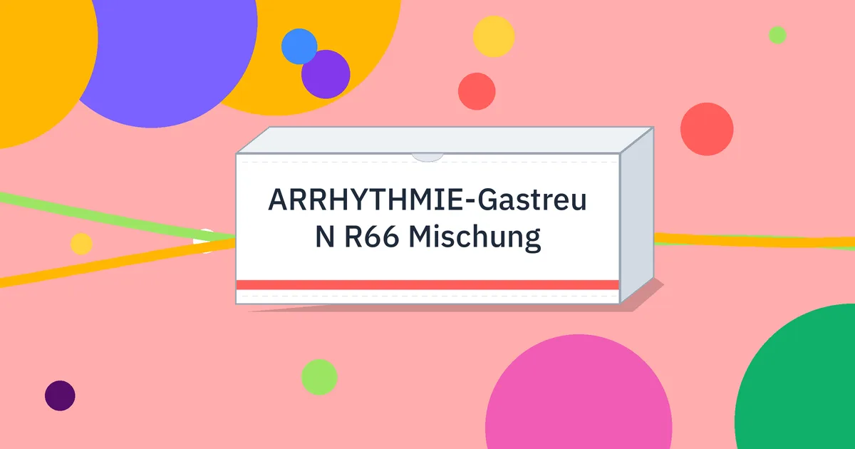 Symbolbild: Packung mit der Aufschrift ARRHYTHMIE-Gastreu N R66 Mischung (PZN 04852326) – Verfügbarkeit und Bezug in Apotheken in Frankfurt am Main