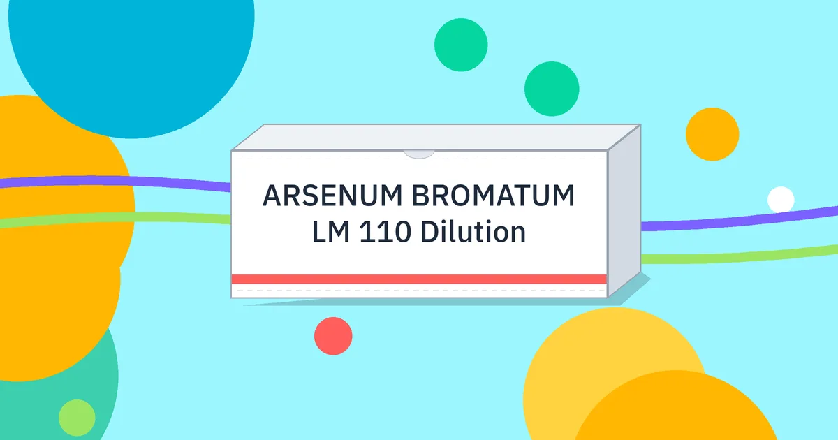 Symbolbild: Packung mit der Aufschrift ARSENUM BROMATUM LM 110 Dilution (PZN 12771613) – Verfügbarkeit und Bezug in Apotheken in Frankfurt am Main