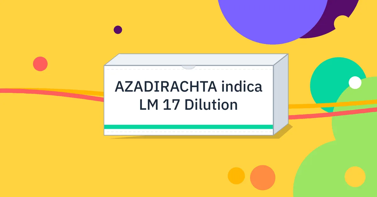 Symbolbild: Packung mit der Aufschrift AZADIRACHTA indica LM 17 Dilution (PZN 13374966) – Verfügbarkeit und Bezug in Apotheken in Frankfurt am Main