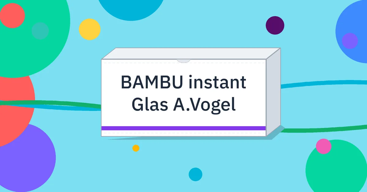 Symbolbild: Packung mit der Aufschrift BAMBU instant Glas A.Vogel (PZN 06877537) – Verfügbarkeit und Bezug in Apotheken in Frankfurt am Main