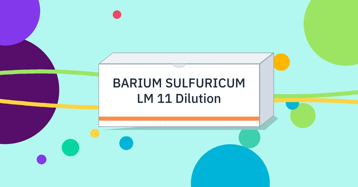 Symbolbild: Packung mit der Aufschrift BARIUM SULFURICUM LM 11 Dilution (PZN 13380180) – Verfügbarkeit und Bezug in Apotheken in Frankfurt am Main